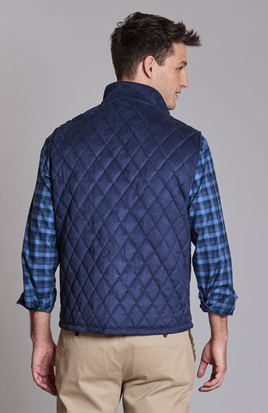 Faux Suede Quilted Vest - Navy – tyler böe